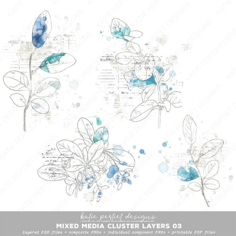 Mixed Media Cluster Layers 03 - Katie Pertiet Designs