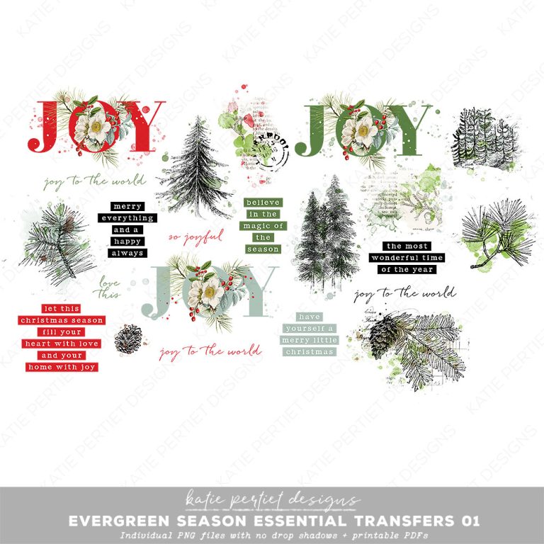 Evergreen Season Essential Transfers 01 - Katie Pertiet Designs