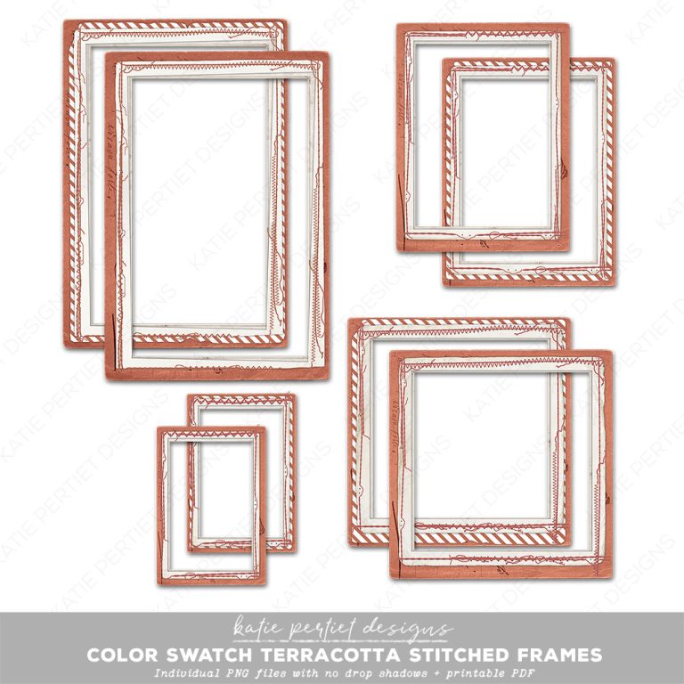 Color Swatch Terracotta Stitched Frames - Katie Pertiet Designs