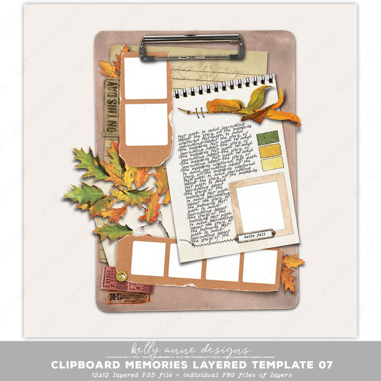 Clipboard Memories Layered Template 07 - Katie Pertiet Designs