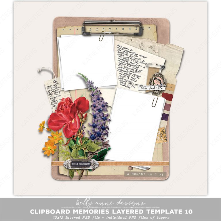 Clipboard Memories Layered Template 10 - Katie Pertiet Designs