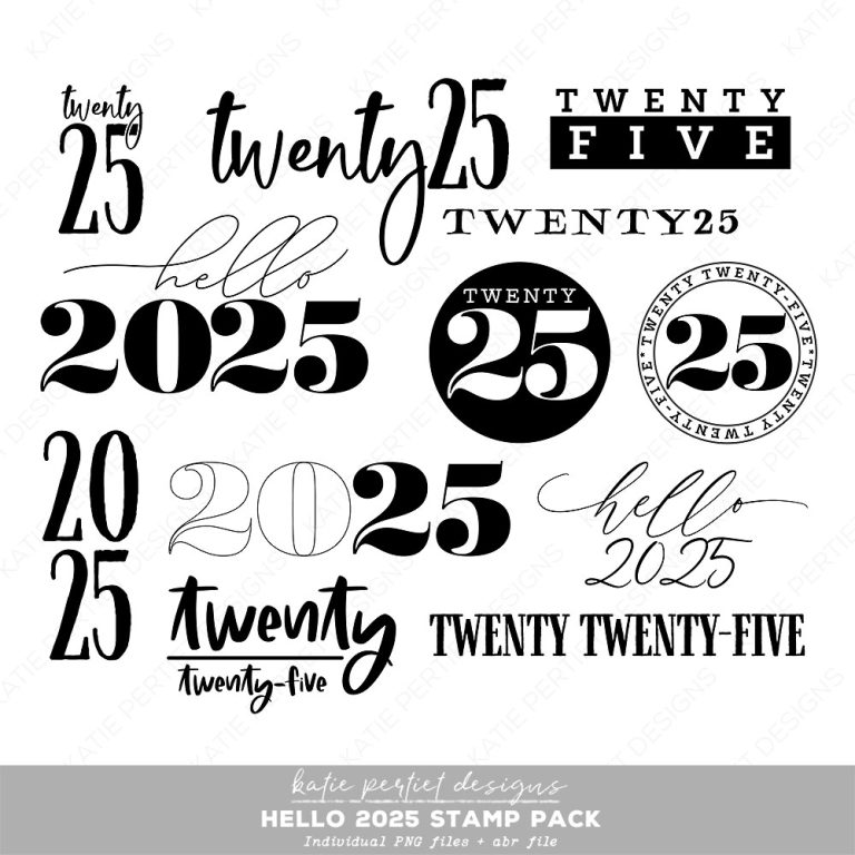 Hello 2025 Stamp Pack - Katie Pertiet Designs