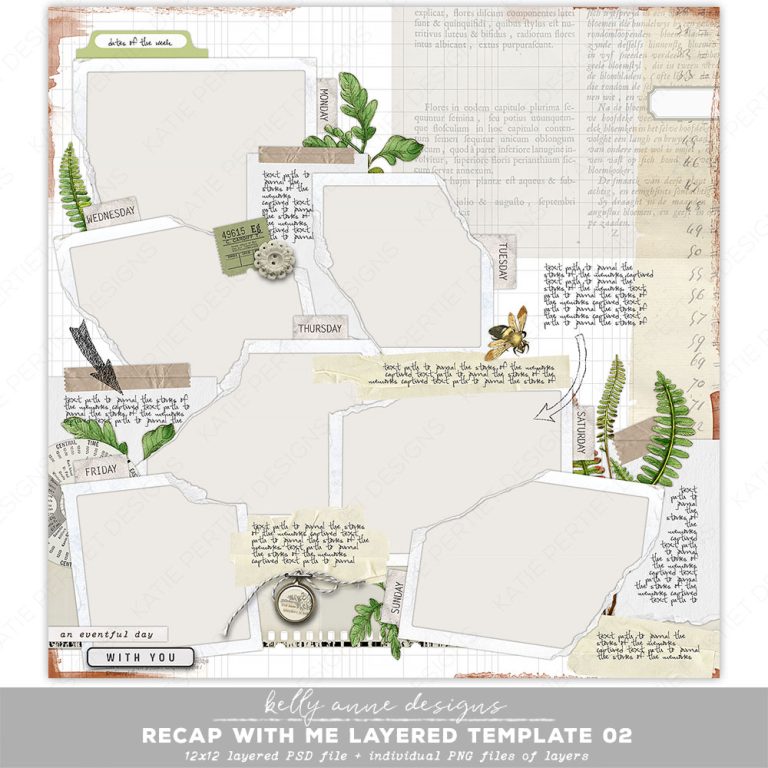 Recap with Me Layered Template 05 - Katie Pertiet Designs