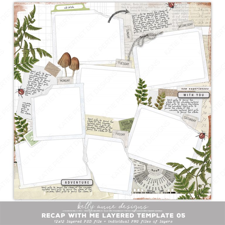 Recap with Me Layered Template 05 - Katie Pertiet Designs
