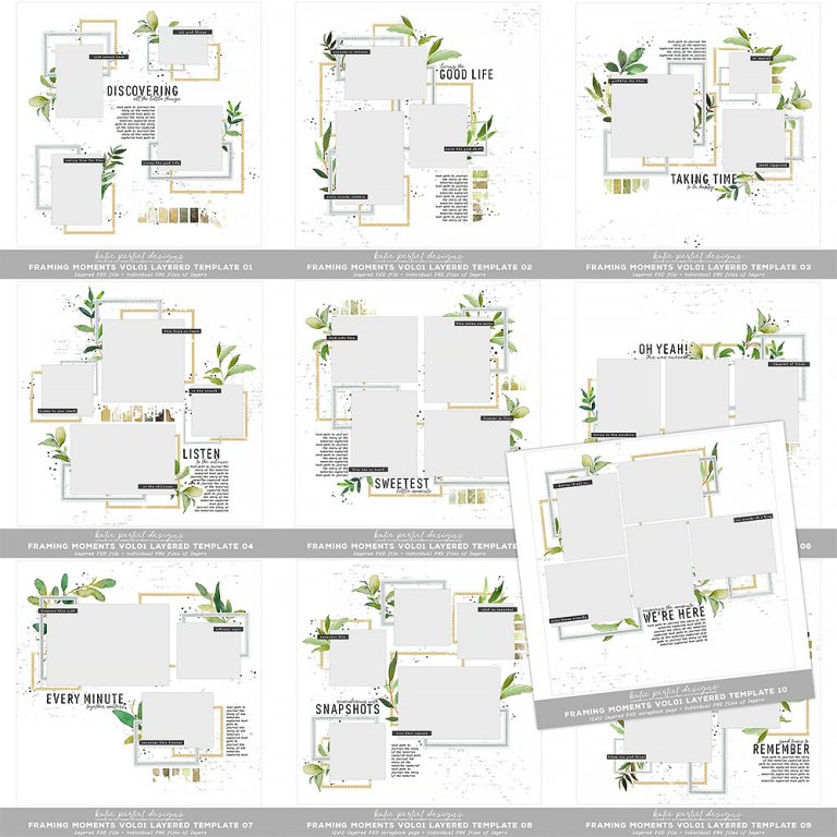 Framing Moments Vol. 01 Layered Template Bundle - Katie Pertiet Designs