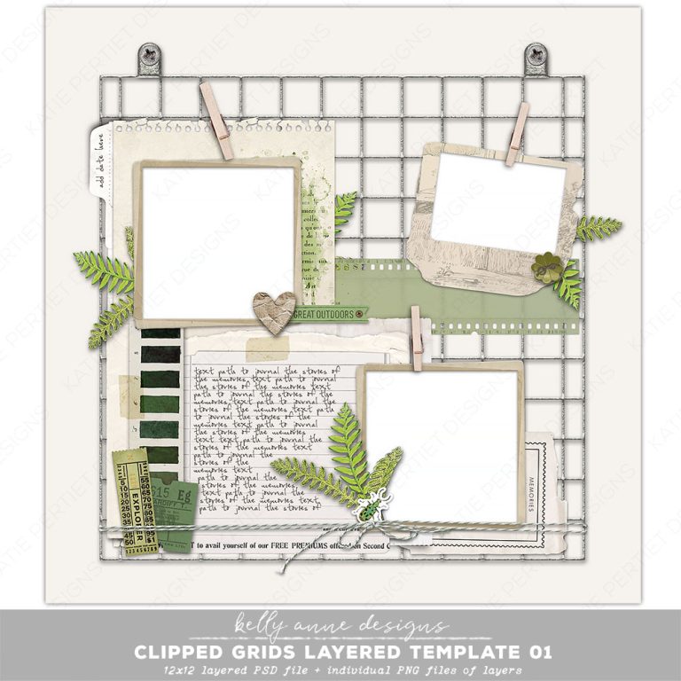 Clipped Grids Layered Template 01 - Katie Pertiet Designs