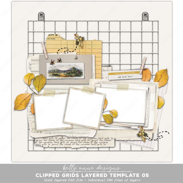 Clipped Grids Layered Template 05 - Katie Pertiet Designs
