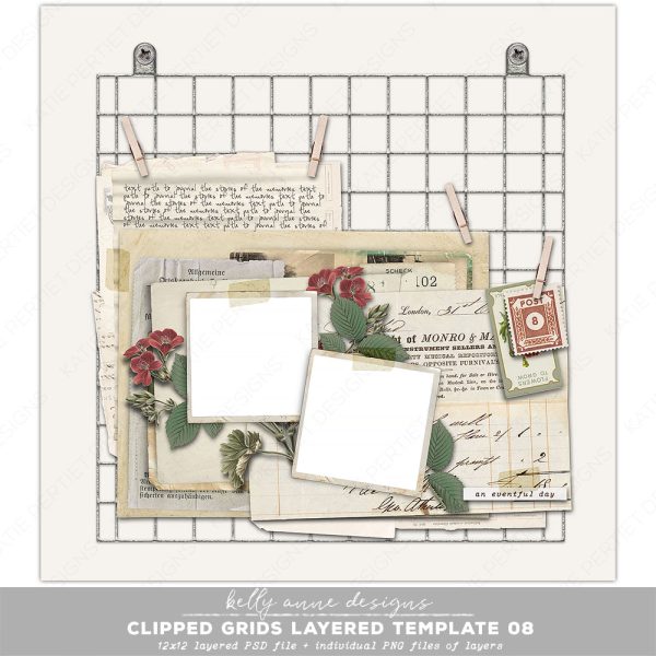 Clipped Grids Layered Template 08 - Katie Pertiet Designs