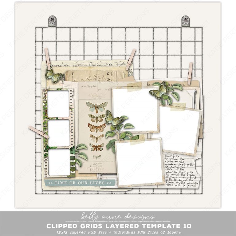 Clipped Grids Layered Template 10 - Katie Pertiet Designs