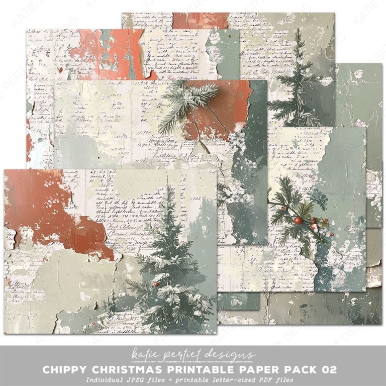 Chippy Christmas Printable Paper Pack 02 - Katie Pertiet Designs